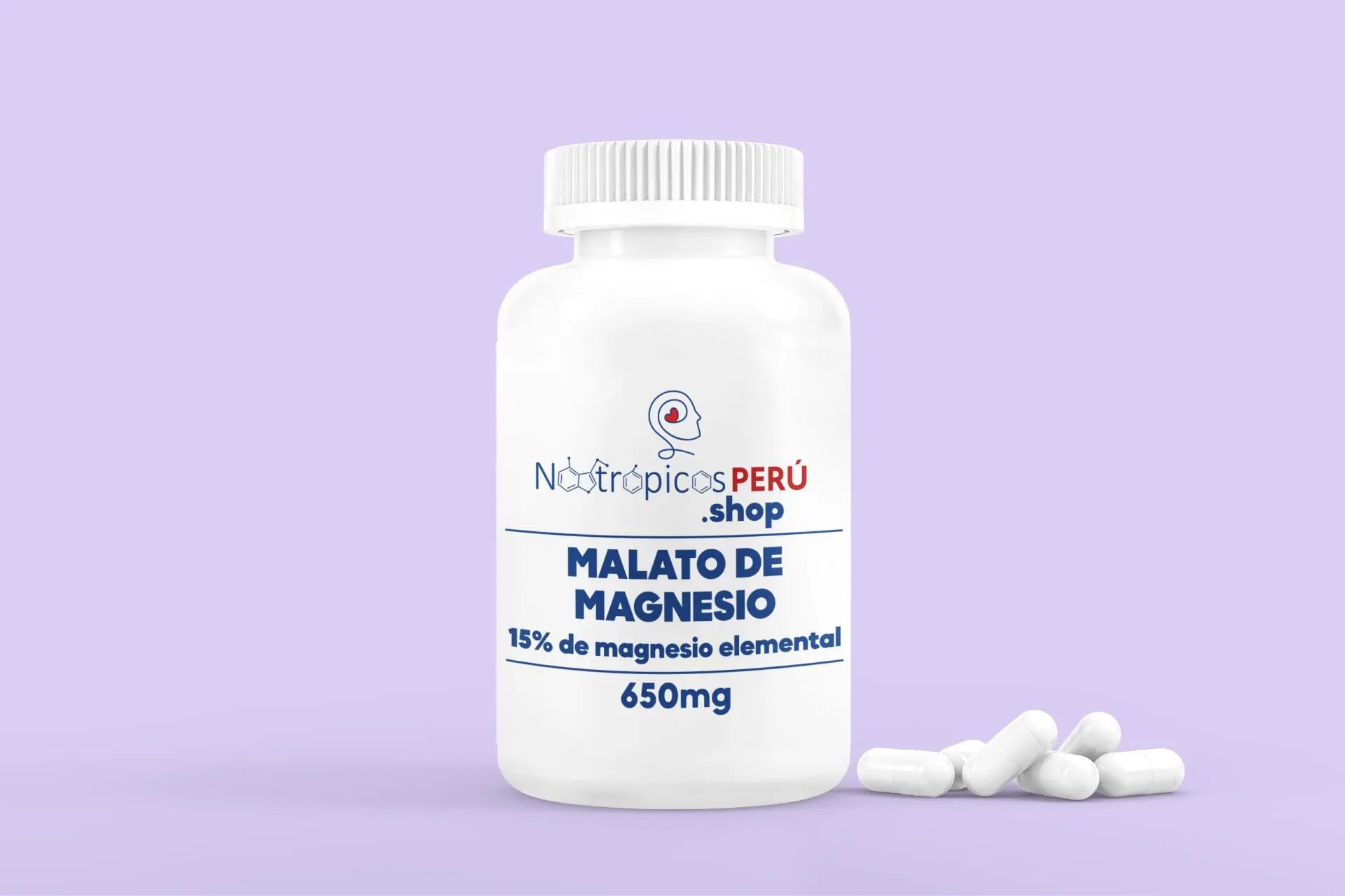 Malato de magnesio 650mg - 100 cápsulas - Nootrópicos Perú